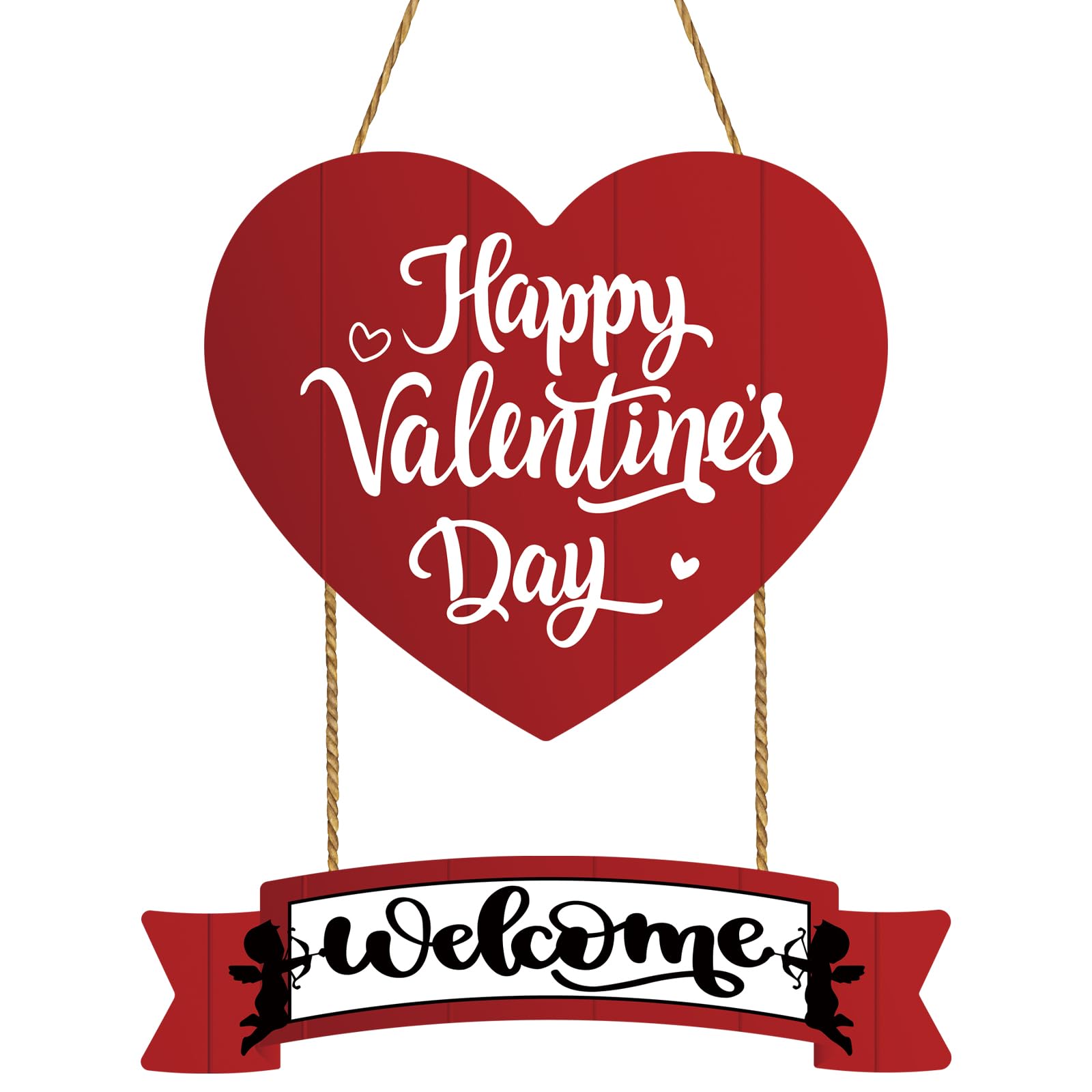 Amazon.com: YUNKKIN Valentines Day Door Decorations Heart Wreath Happy ...