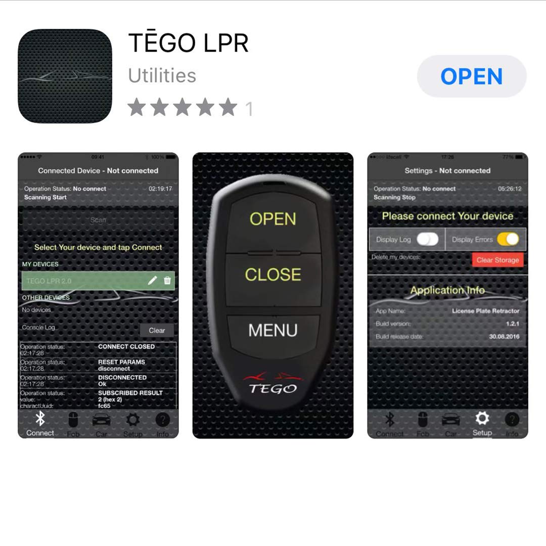 Buy TĒGO App-Enabled Front License Plate Retractor Low Profile Model ...