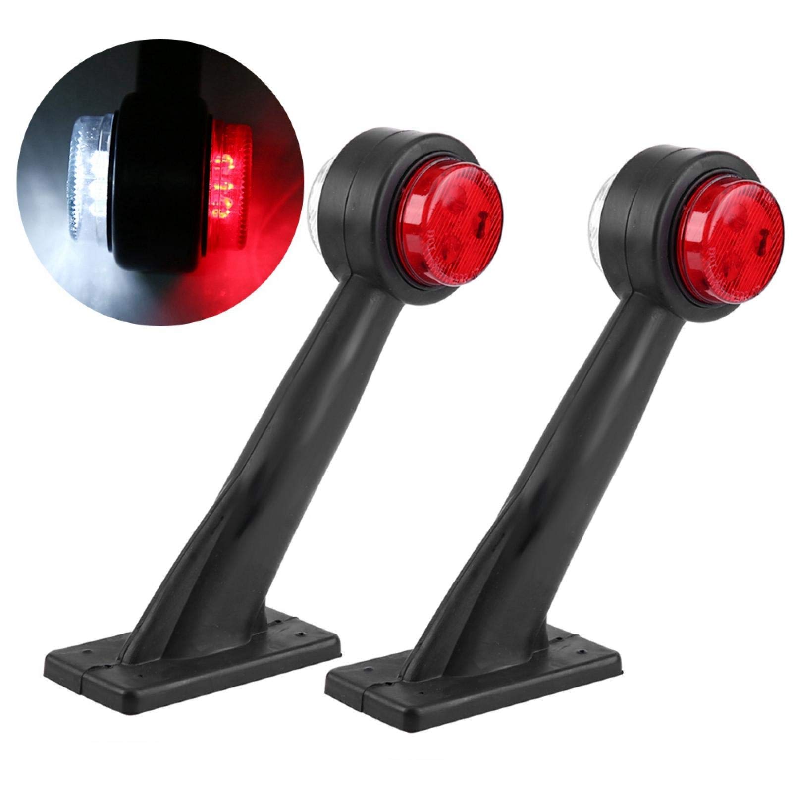 Qiilu 12V-24V Elbow Side Marker Light 2pcs LED Elbow Side Marked Lamp ...
