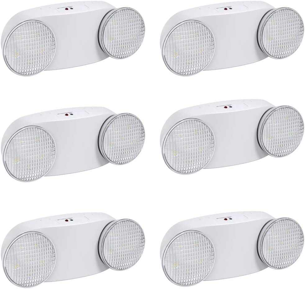 Baquler 6 Pack LED Emergency Light with Battery Backup 2 Adjustable ...