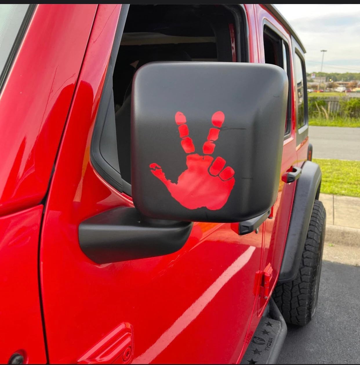 Amazon.com - Set of 2 Hand Wave Peace Wave Decal for Jeep Side Mirrors ...