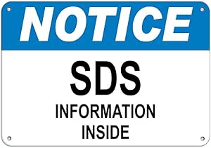 Amazon.com: Traffic & Warehouse Signs - Notice - SDS Information Inside ...