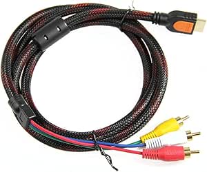 Amazon.com: ANKRY 5Ft 1.5m HDMI to 3-RCA Video Audio AV Component Converter Adapter Cable for ...