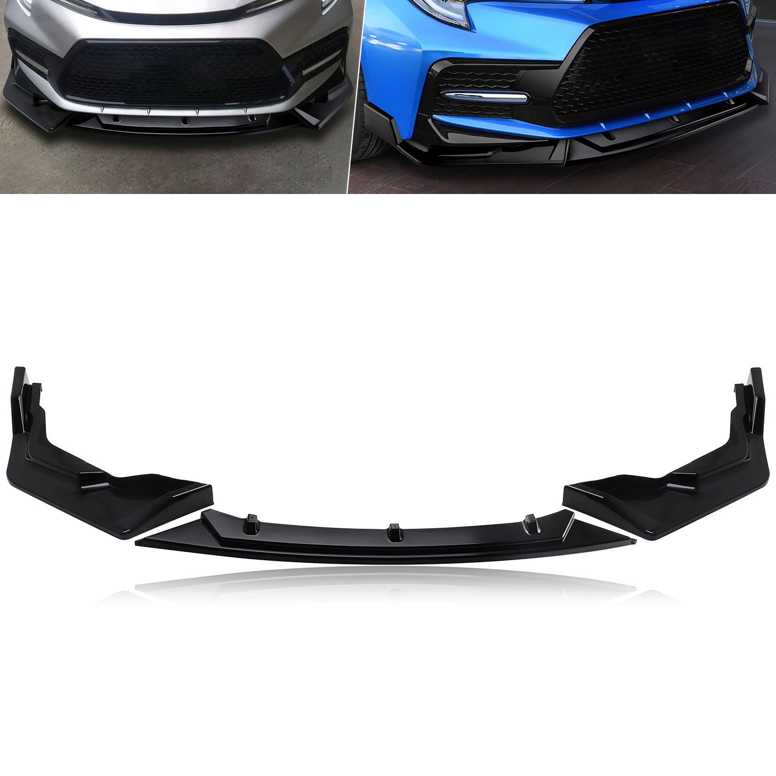 Snapklik.com : MotorFansClub 3pcs Front Bumper Lip Splitter Fit For ...