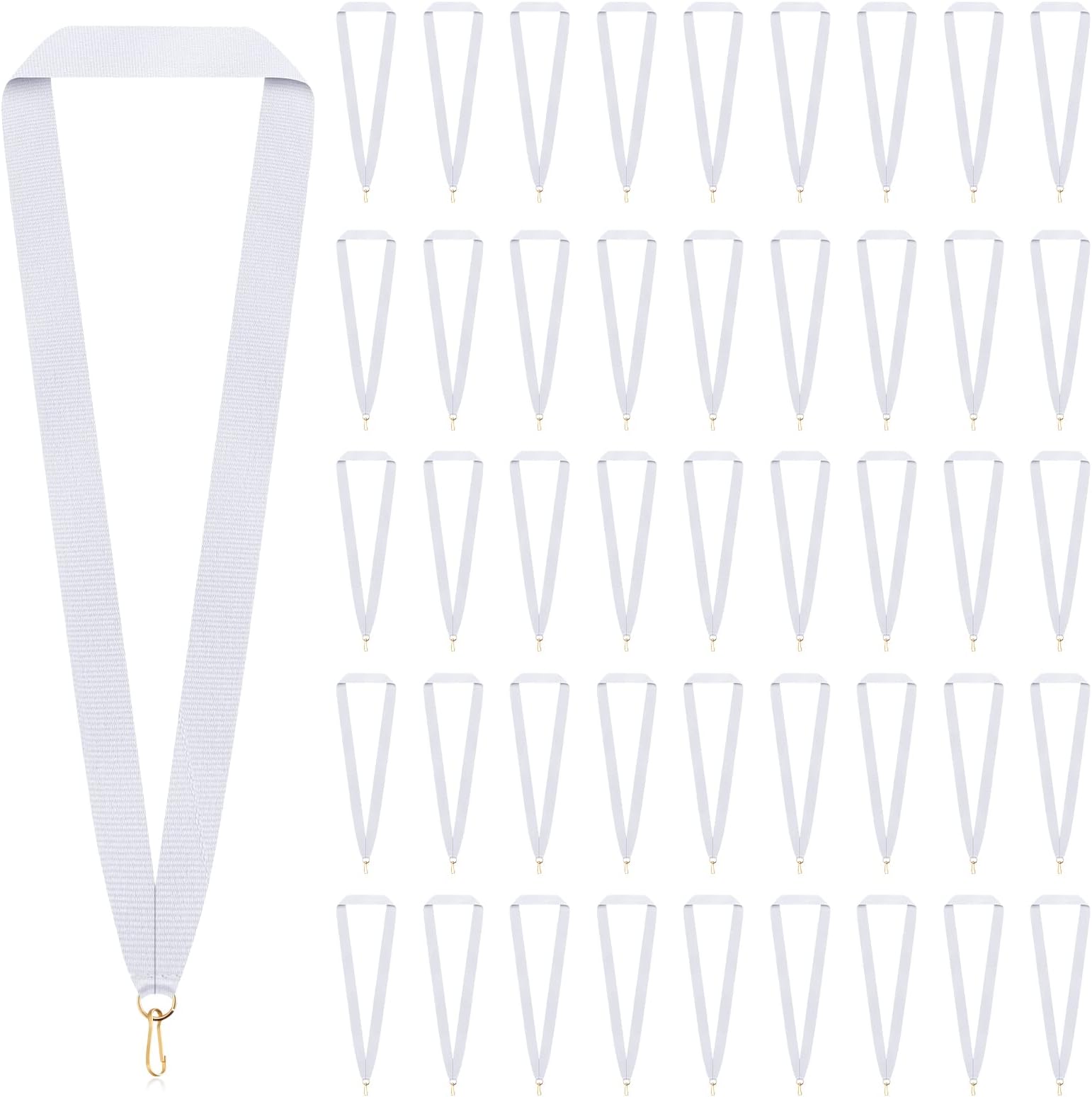 Amazon.com : Berlune 100 Pcs Neck Ribbon with Snap Clips Solid Award ...