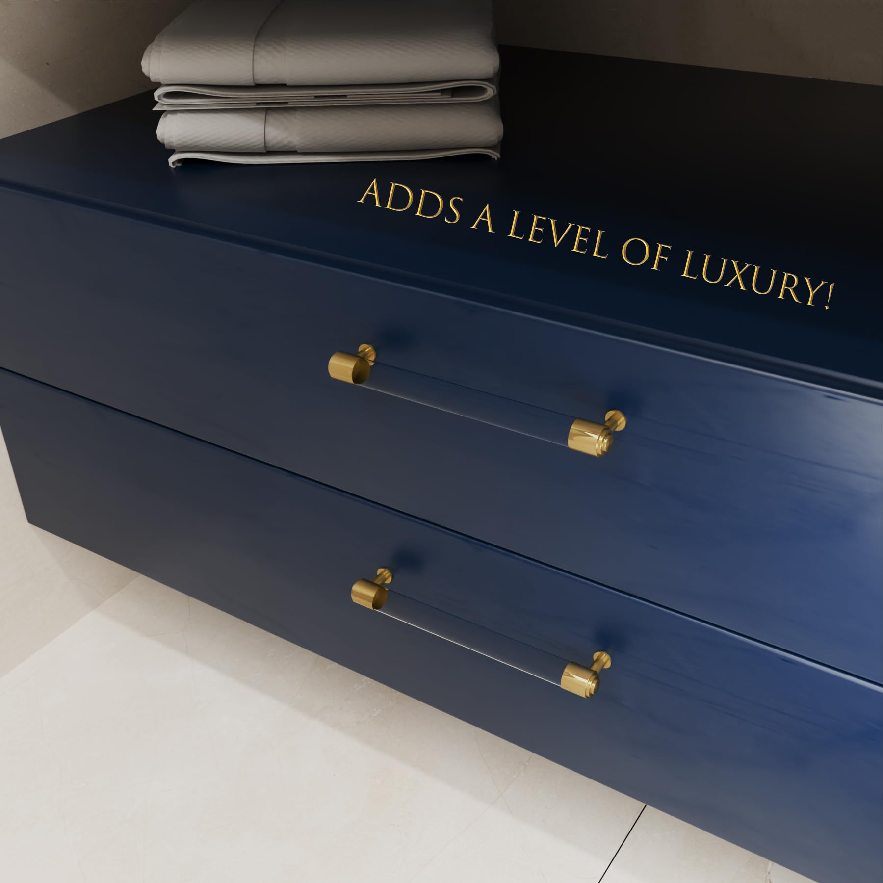 Snapklik.com : Modern Brass And Acrylic Kitchen Cabinet Pulls 3 Inch ...