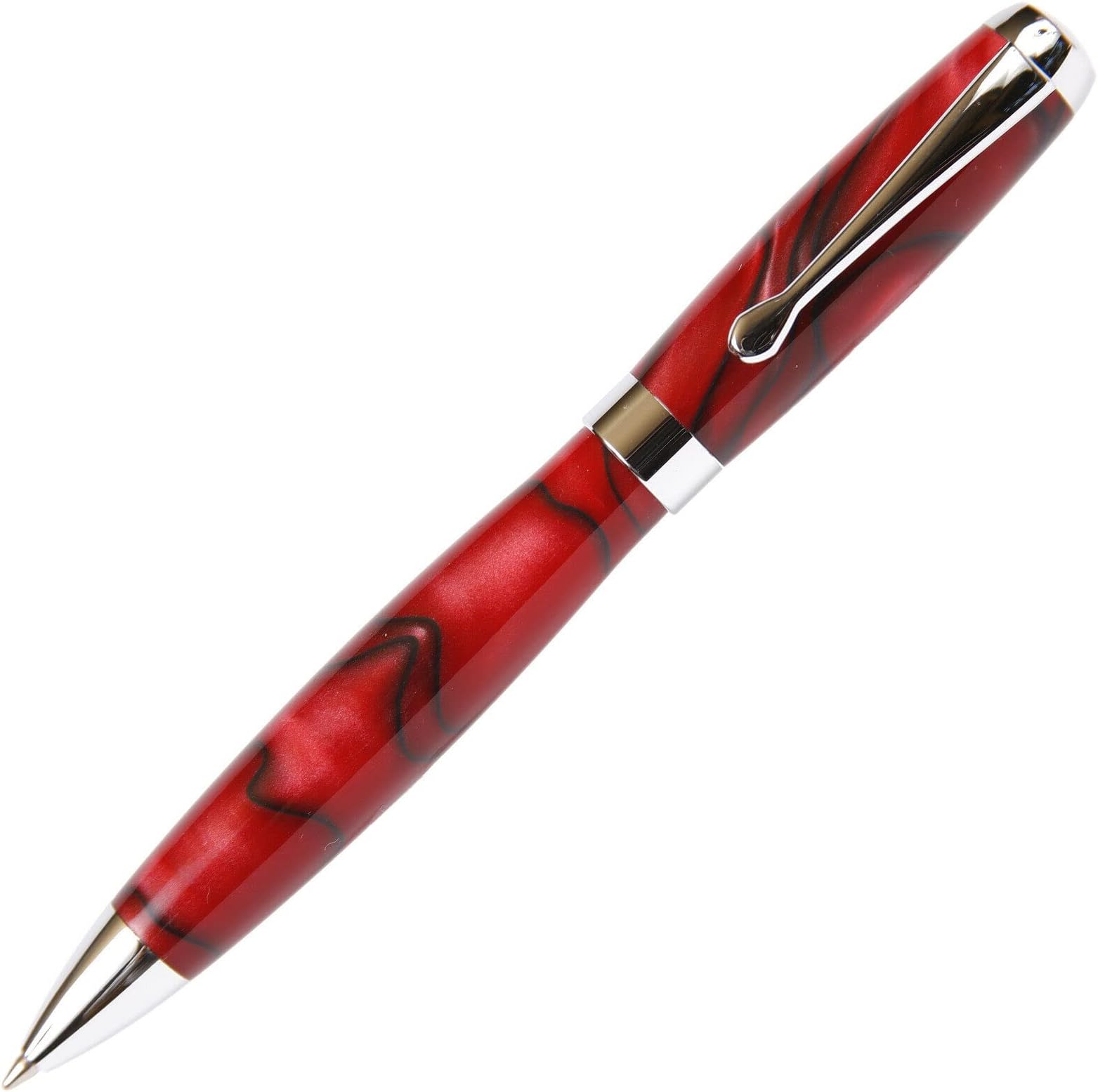 Amazon.com : Tuscany Red & Black Ballpoint Pen - Marbleized Gloss Body ...