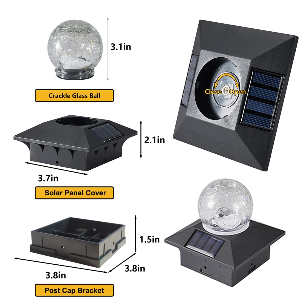 Snapklik.com : Strg Solar Post Cap Lights, White And RGB Color Changing ...