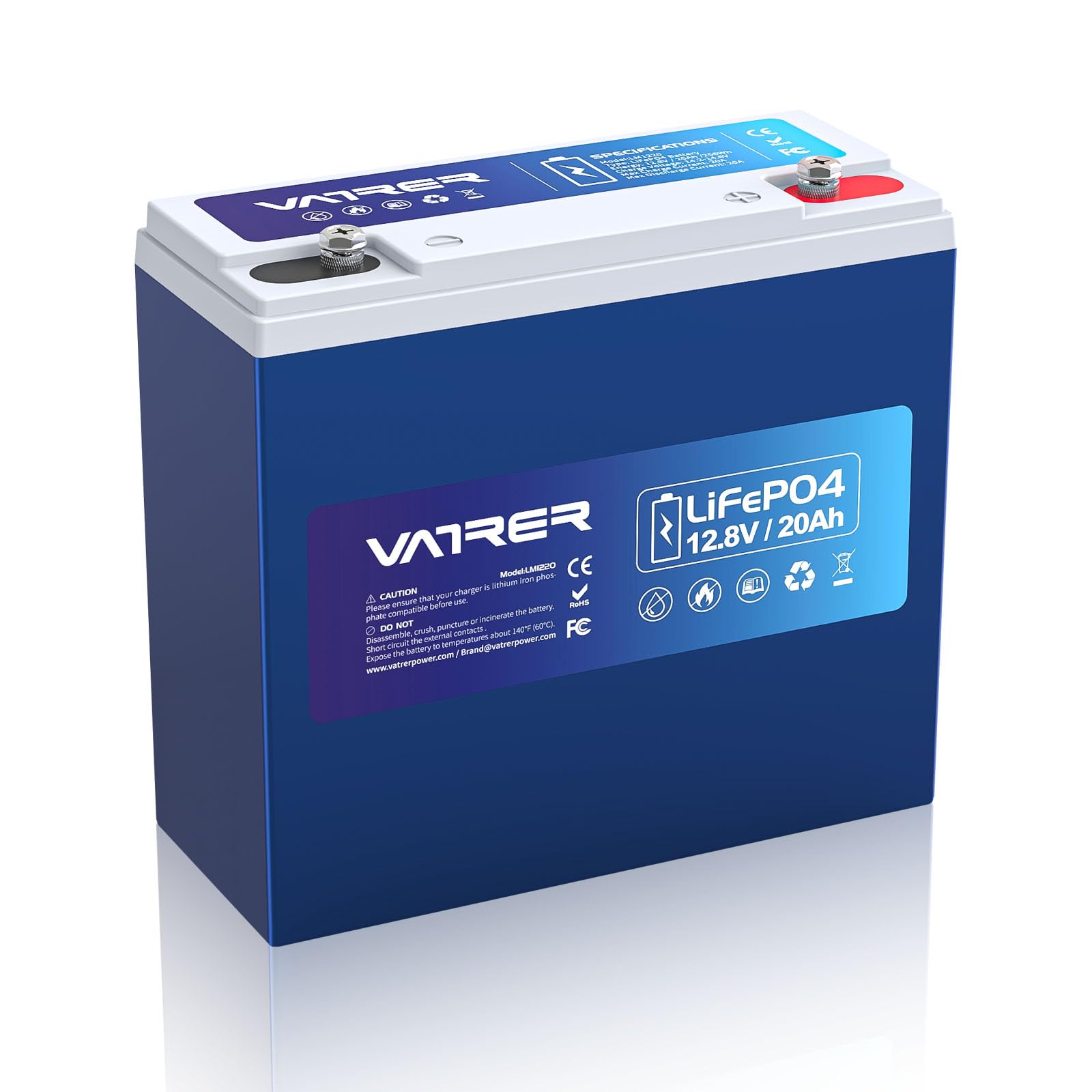 Amazon.com: 12V 20AH LiFePO4 Lithium Battery, Built-in 20A BMS, 5000 ...