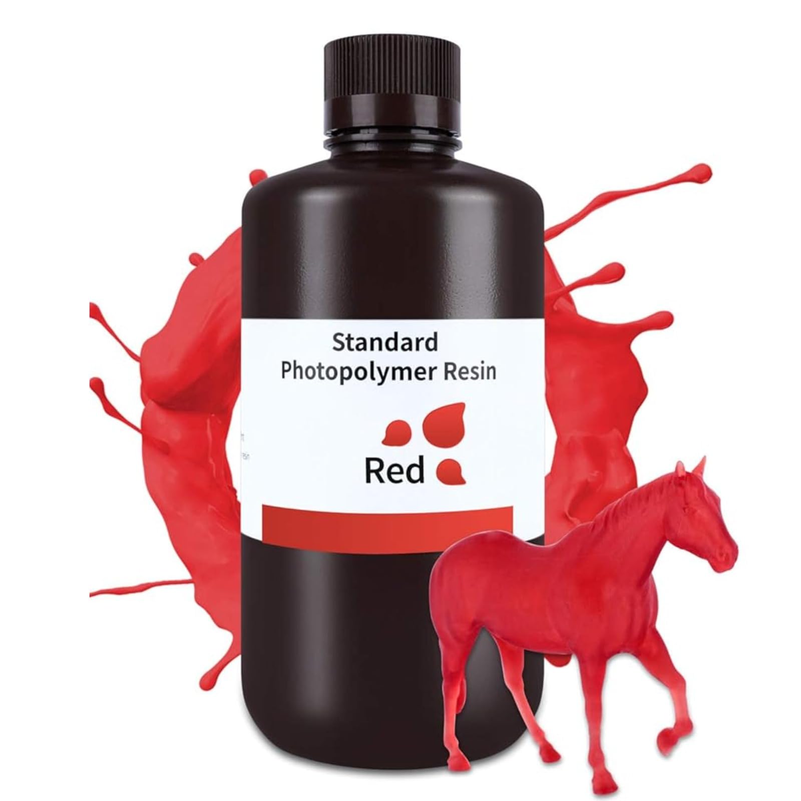 Snapklik.com : ELEGOO Standard 3D Printer Resin 1kg Clear Red