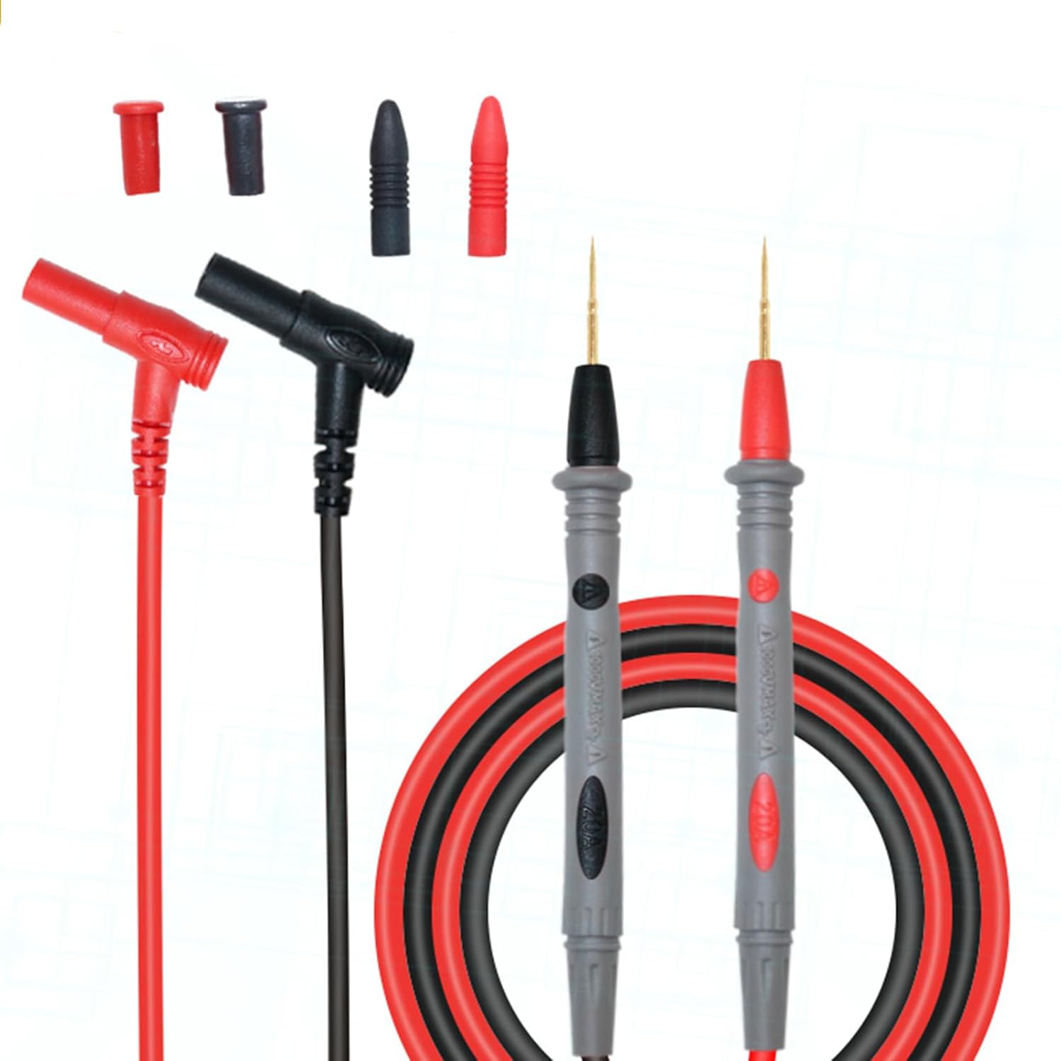 MAIDELI 2PCS Banana Plug to Test Hook Clips Test Leads Copper Soft ...