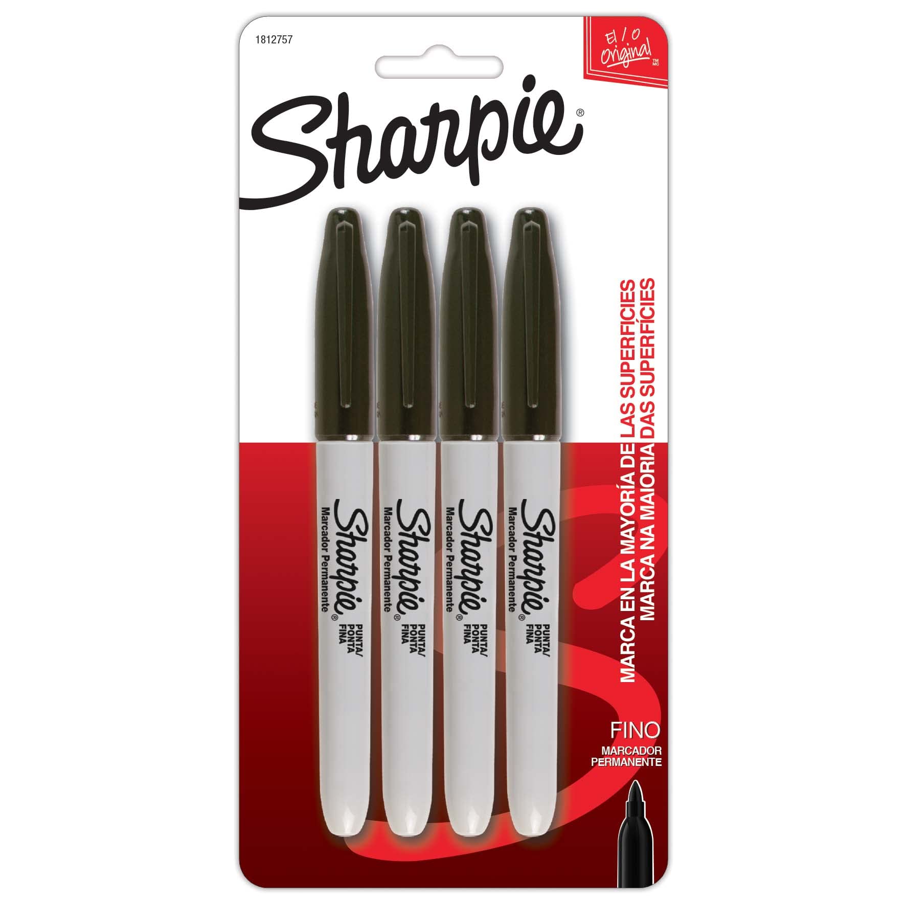 Sharpie Marcador Punta fina, Marca en la Mayoria de las Superficies ...