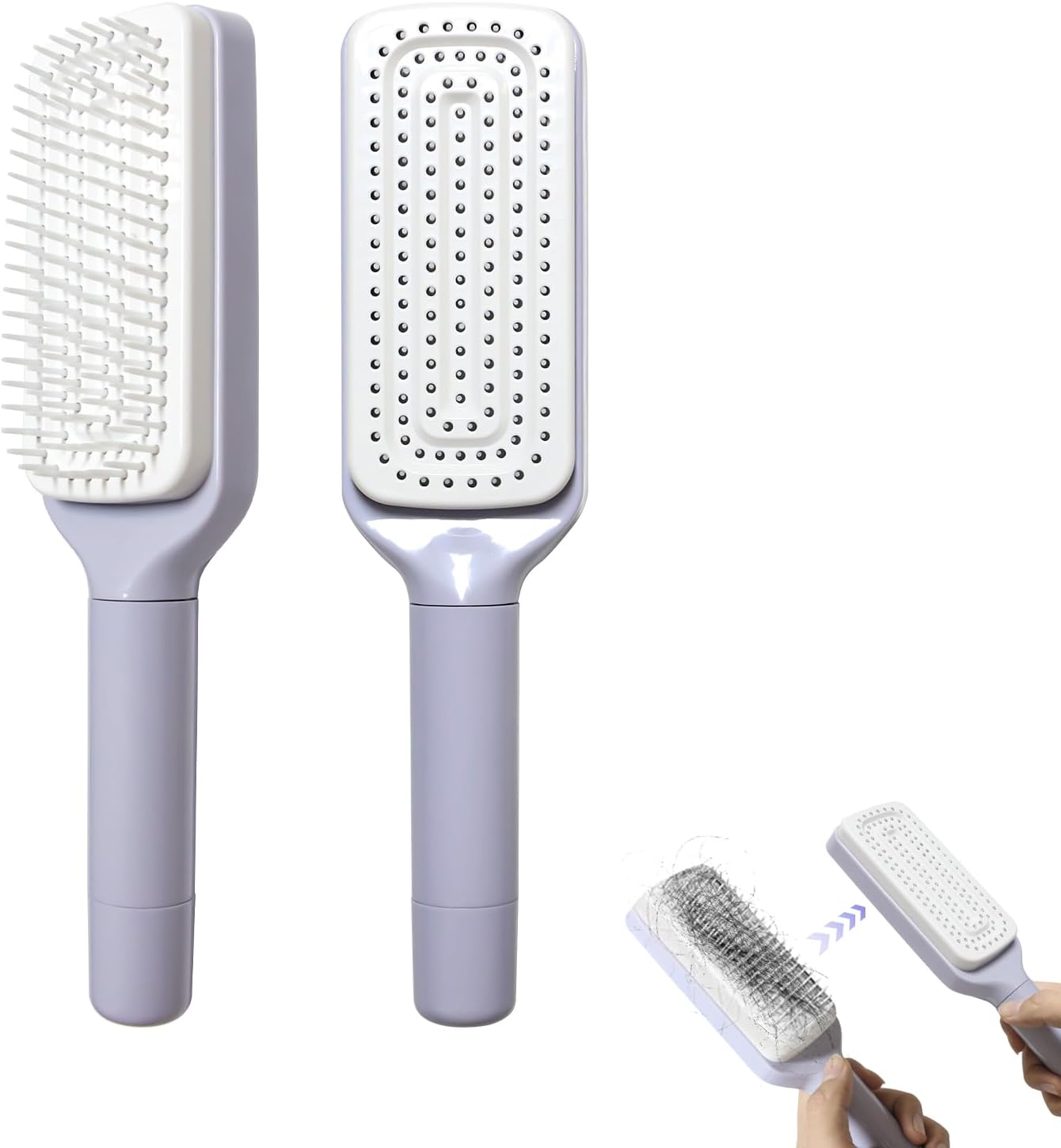 Amazon.com : Effortless Self-Cleaning and Anti-Static Hair Brush for ...