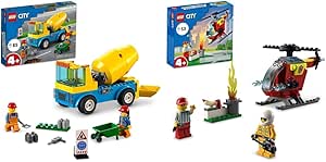 LEGO City Great Vehicles Cement Mixer Truck 60325 + LEGO City Fire ...