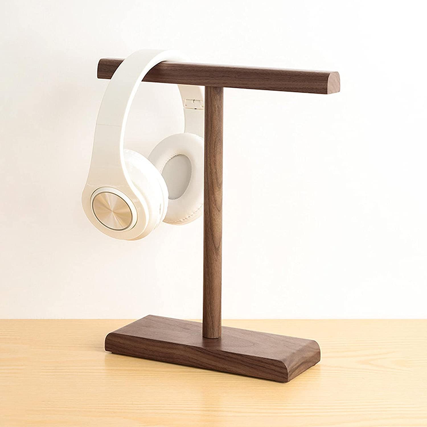 INDIAN DECOR RW325 Wooden Headphone Holder Walnut Wood Headphone Stand ...