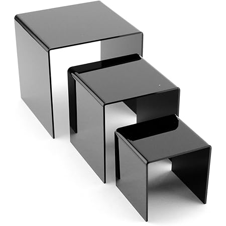 Amazon.com: 6Pcs Black Acrylic Display Risers, (3"+4"+5") Small Cubic ...