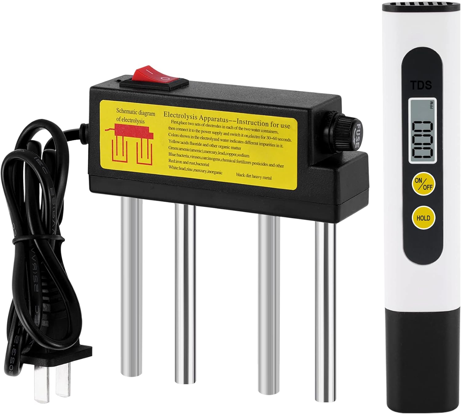 Amazon.com : Water Electrolyzer, Quick Water Quality Tester Set Testing ...