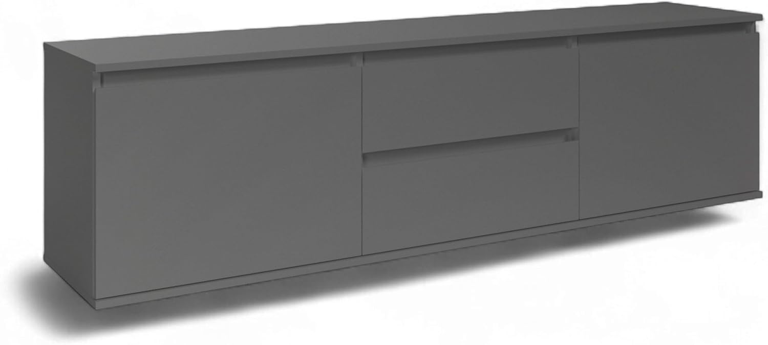 Amazon.com: Brest TV Lowboard in Anthracite - Modern TV Cabinet with ...