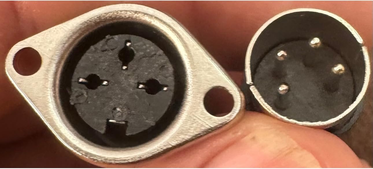 Amazon.com: 3 Pin DIN Male Plug + Female Adapter Socket Panel Mount ...