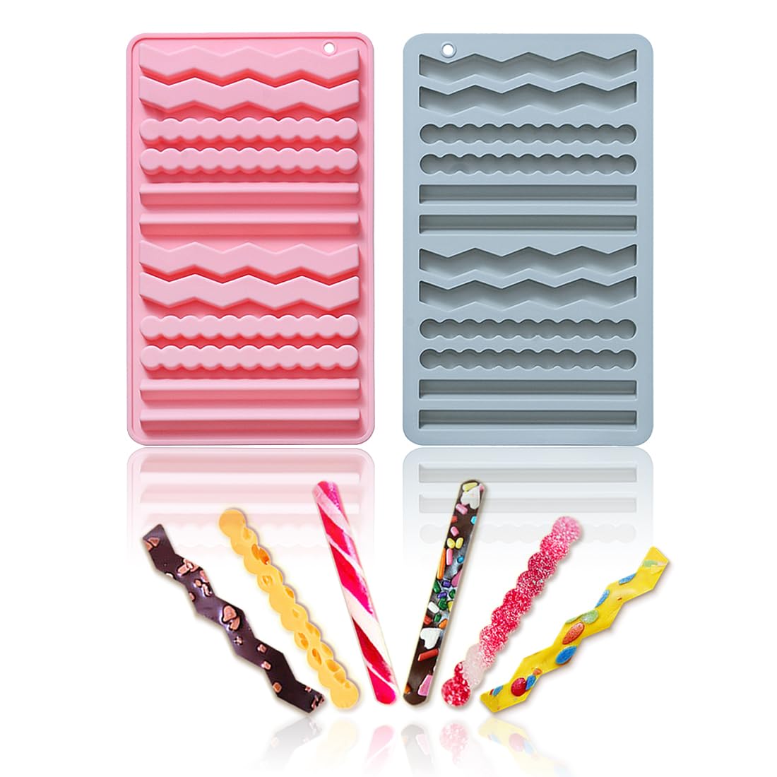 Amazon.com: 2 Pack Chocolate Strip Silicone Mold Reusable Non-stick ...