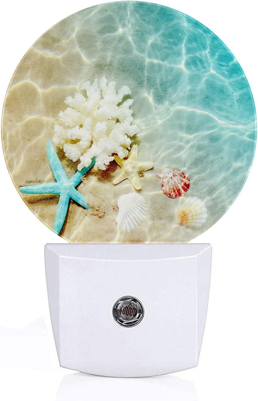 Axayaz Starfish Night Light Beach Coral Seashell Blue Green Ocean Sea ...