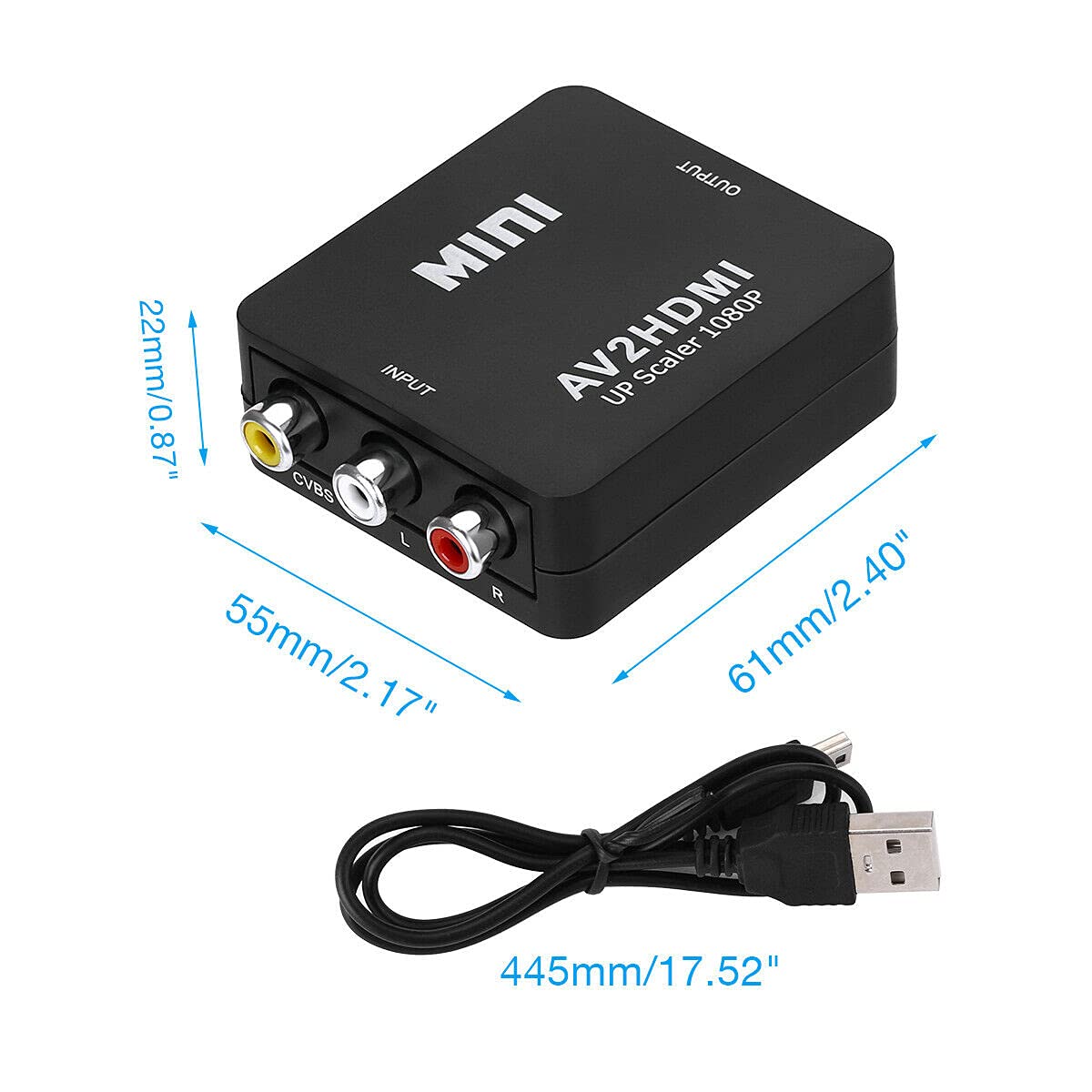 Snapklik.com : RCA To HDMI Converter Composite AV CVBS Video Adapter ...