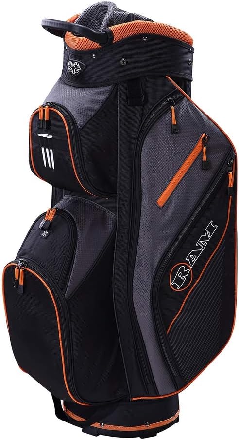 Ram Golf FX Deluxe Golf Cart Trolley Bag with 14 Way Divider Top Black ...