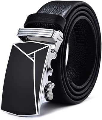 Automatic Belt Buckle Business Men-Black 135cm(53inch) at Amazon Men’s ...