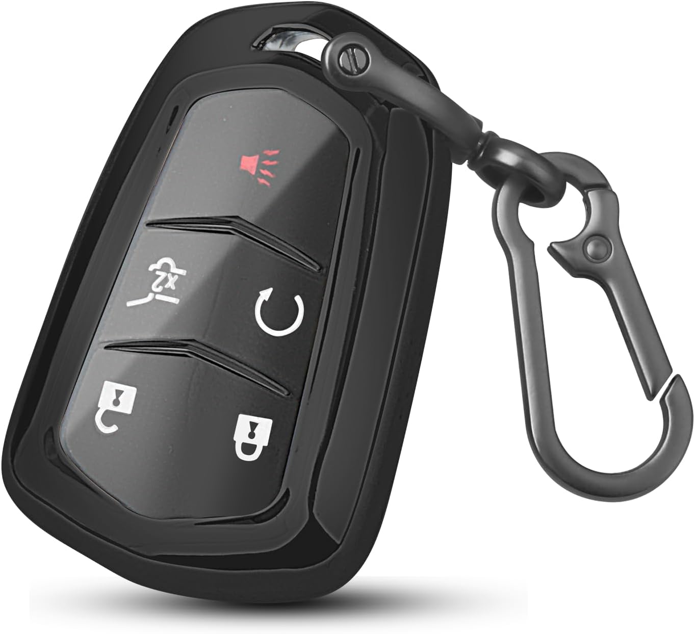 Amazon.com: FT FUNTOR for Cadillac Key Fob Cover,5 Buttons Compatible ...
