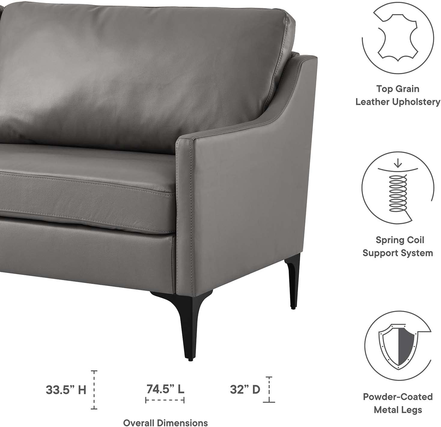 Modway Sofás Corland, gris – Yaxa Colombia