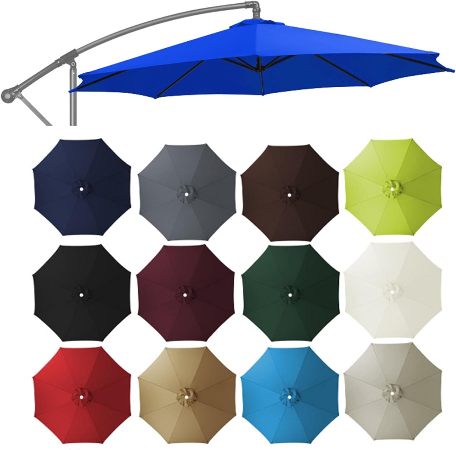 Replacement Parasol Covers-3m 6/8 Arms, Garden Canopy Cover, Cantilever ...