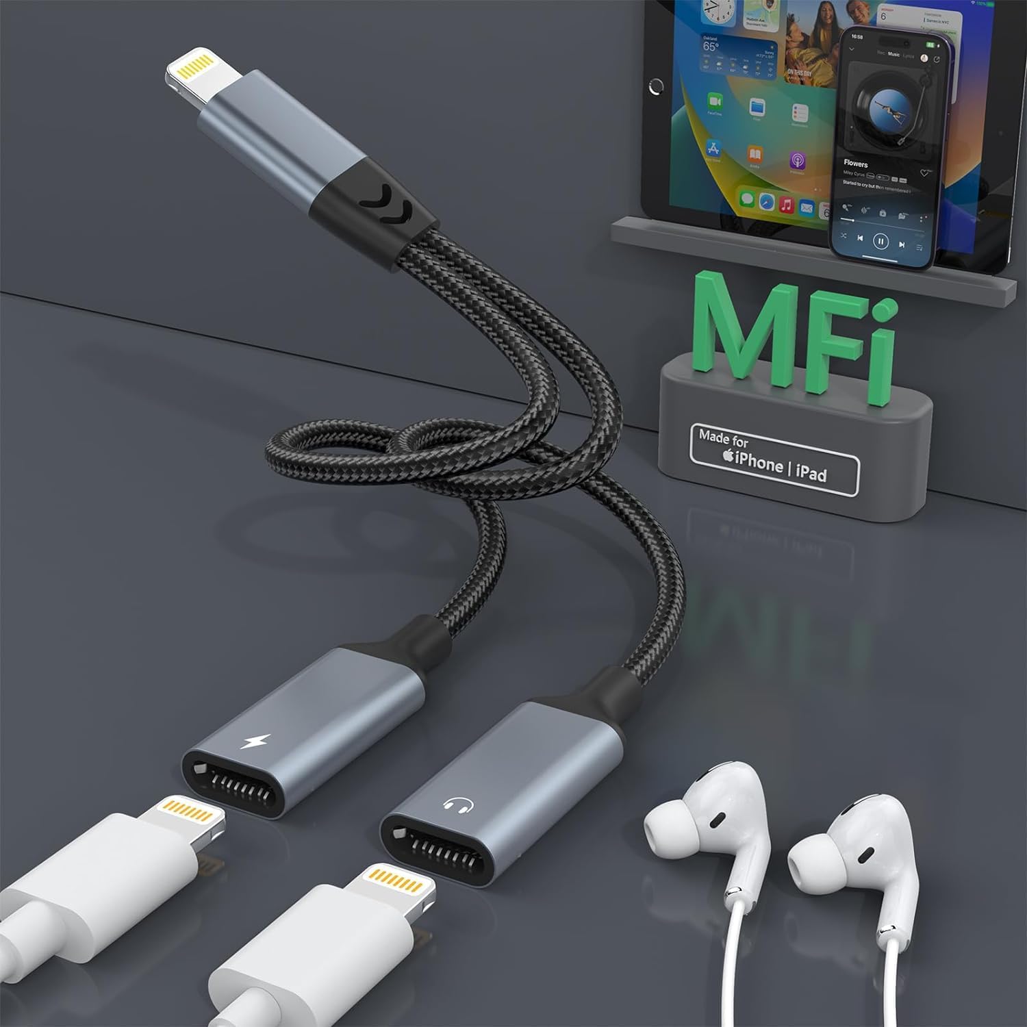 Amazon.com: [Apple MFi Certified] iPhone Lightning to 2 Lightning ...