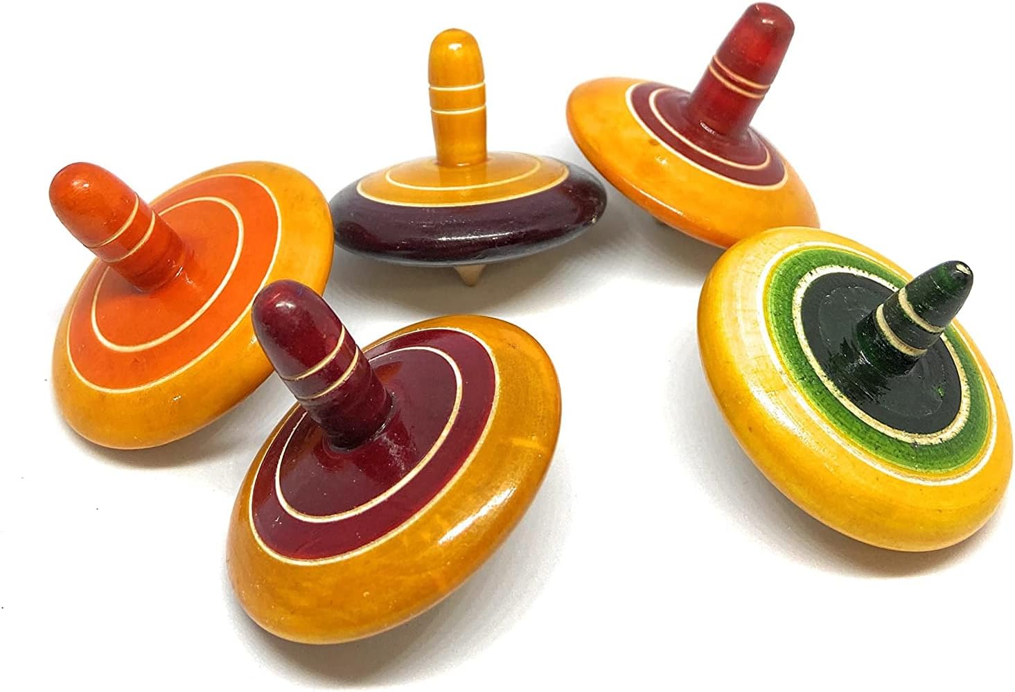 Buy Channapatna Toys Wooden Spinning Tops Toys for Kids (3 Years+ ...
