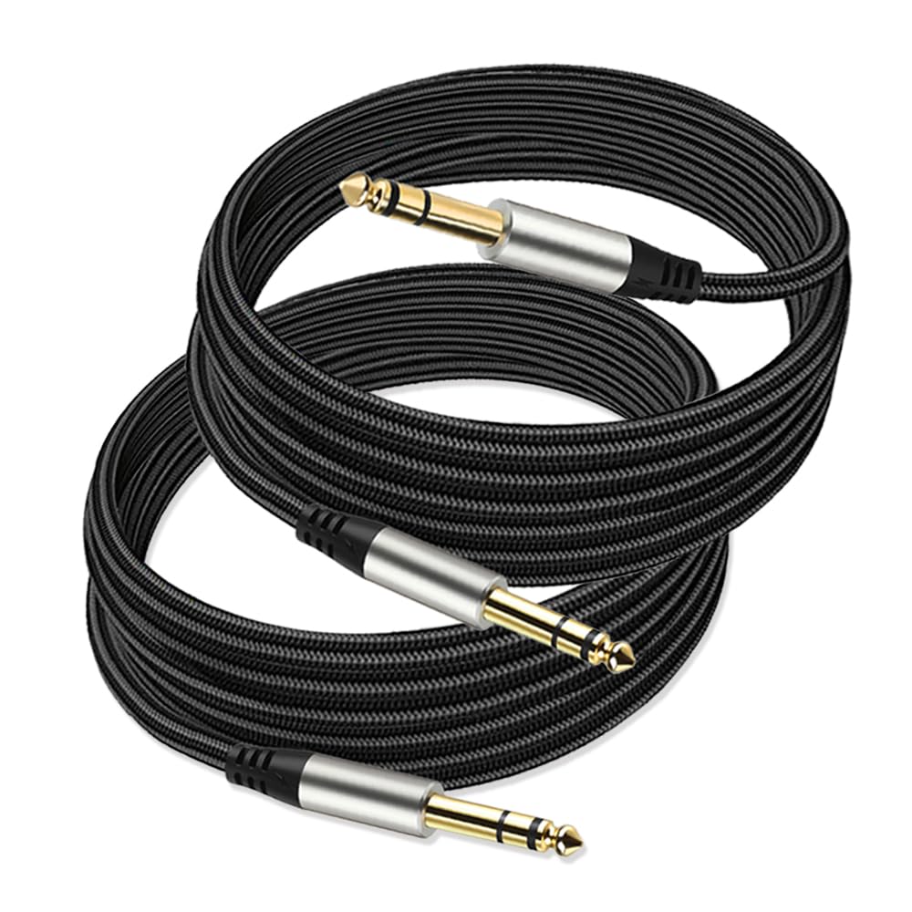 Yueyinpu Pack of 2 TRS Instrument Cable 1/4 Inch Straight 6.35mm Male ...