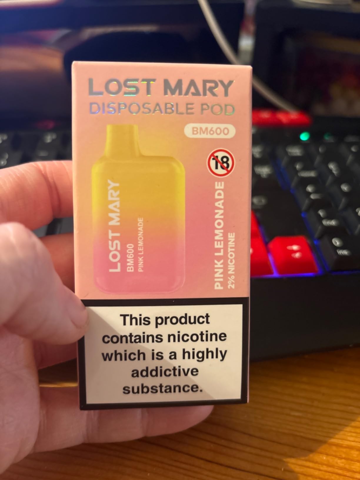 HP (Lost Mary) 600 Puffs Disposable Vape - No Nicotine Free (Blue Razz ...