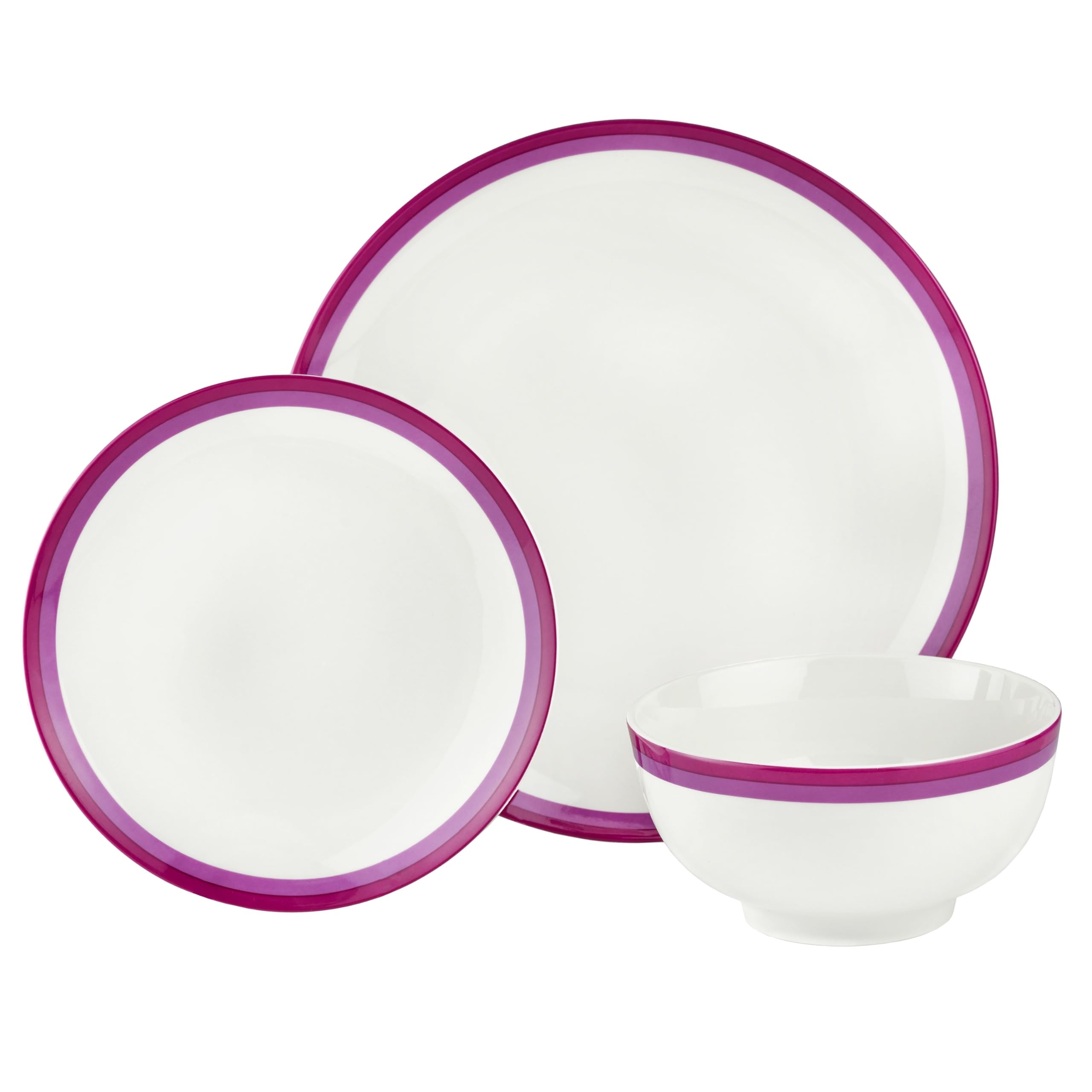 Amazon.com | Sheer Burgundy Porcelain 12 Piece Dinnerware Set Service ...