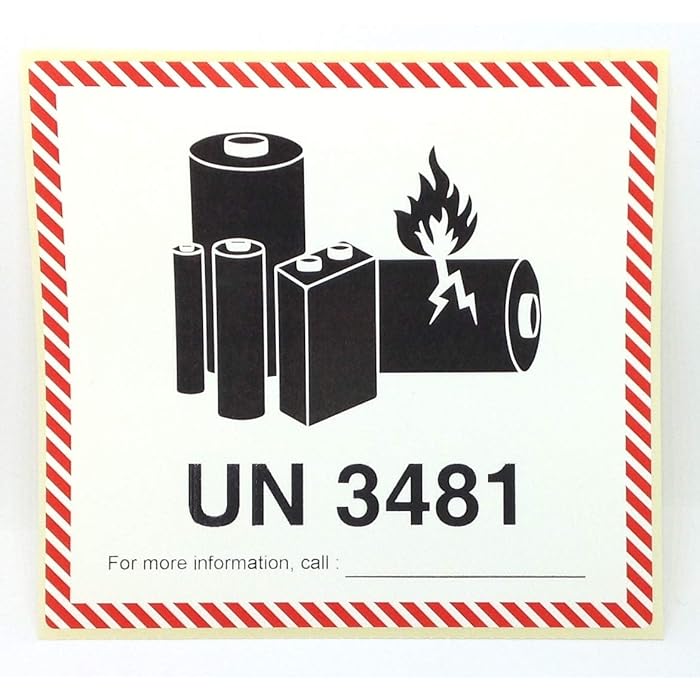 Buy 25 x Extra Large IATA Compliant UN 3481 Lithium Ion Battery Hazard ...