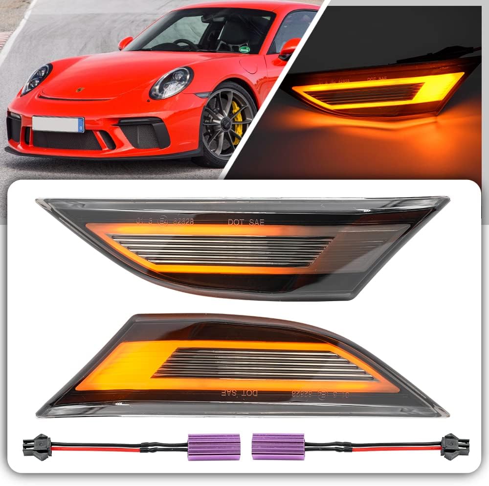 Amazon.com: LED Sequential Side Marker Turn Signal Lights For Porsche ...