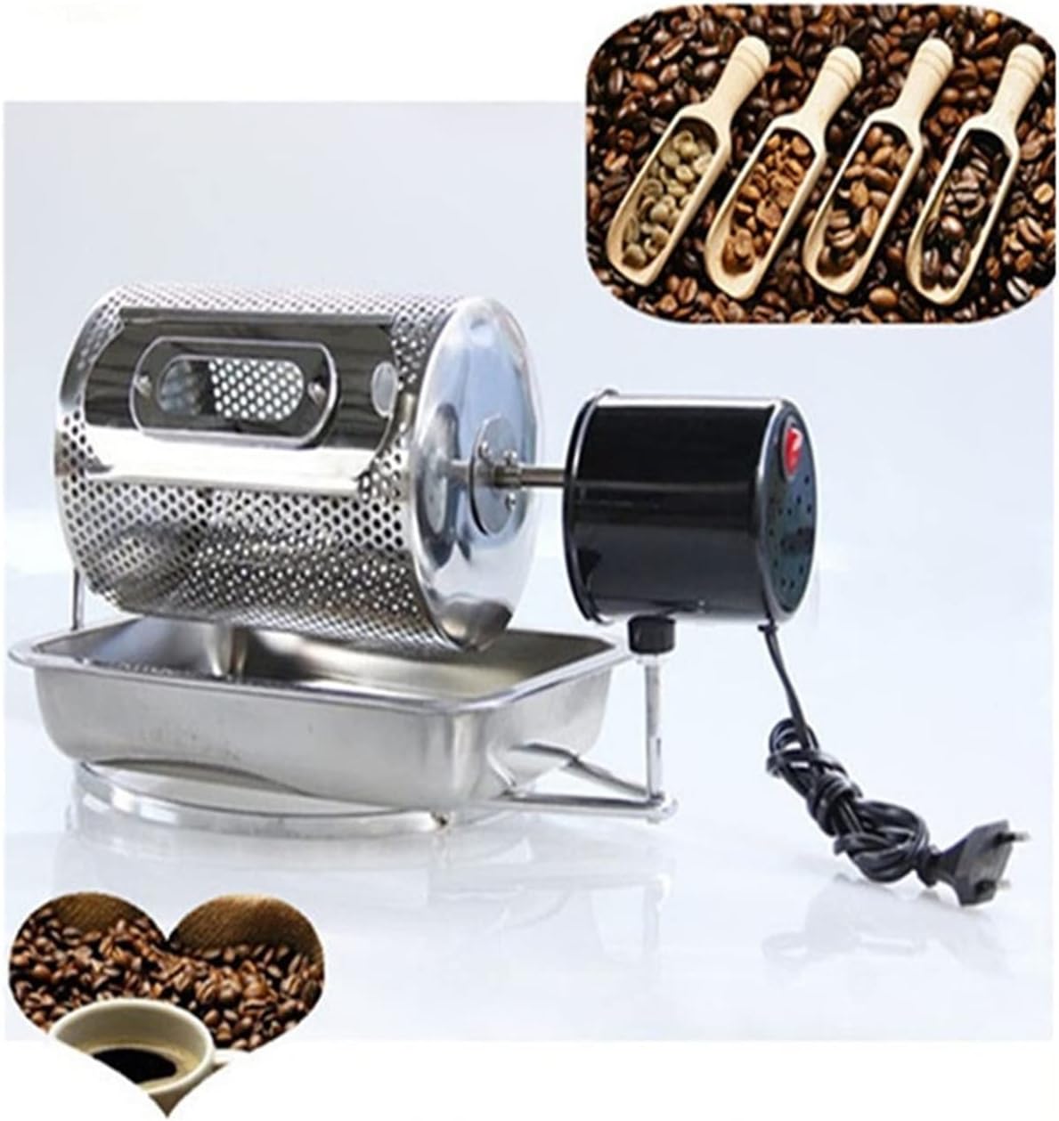 Amazon.com: Electric Stainless Steel Coffee Beans Roaster Mini Coffee ...
