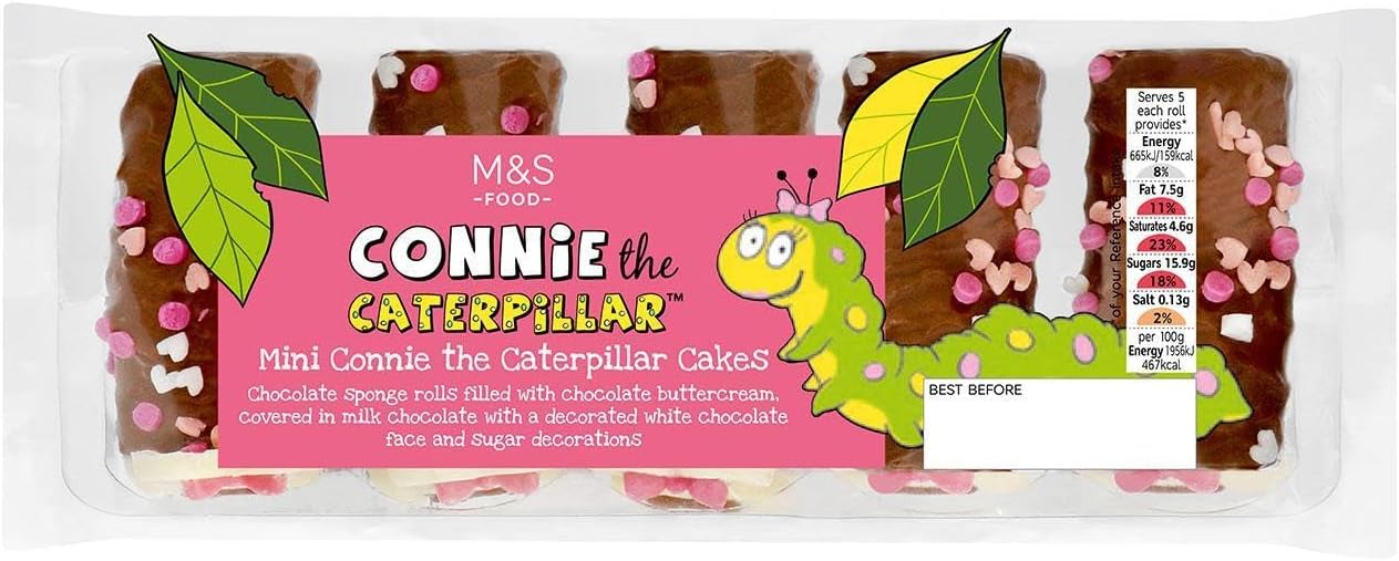 M&S Mini Connie The Caterpillar Cakes, Chocolate Sponge Rolls with ...