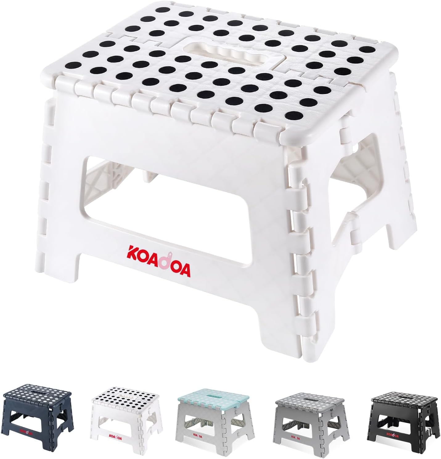 KOADOA Folding Step Stool, 9 Inch Plastic Foldable Step Stool for Kids ...