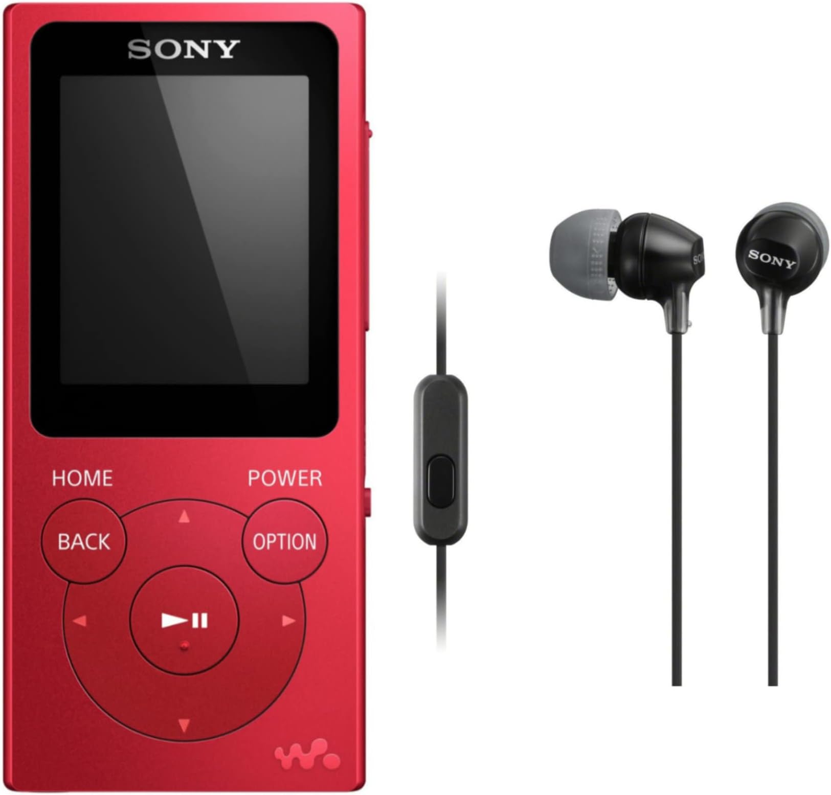 Sony NW-E394 - Reproductor de audio Walkman de 8 GB (rojo) con auriculares Sony MDREX15AP ...