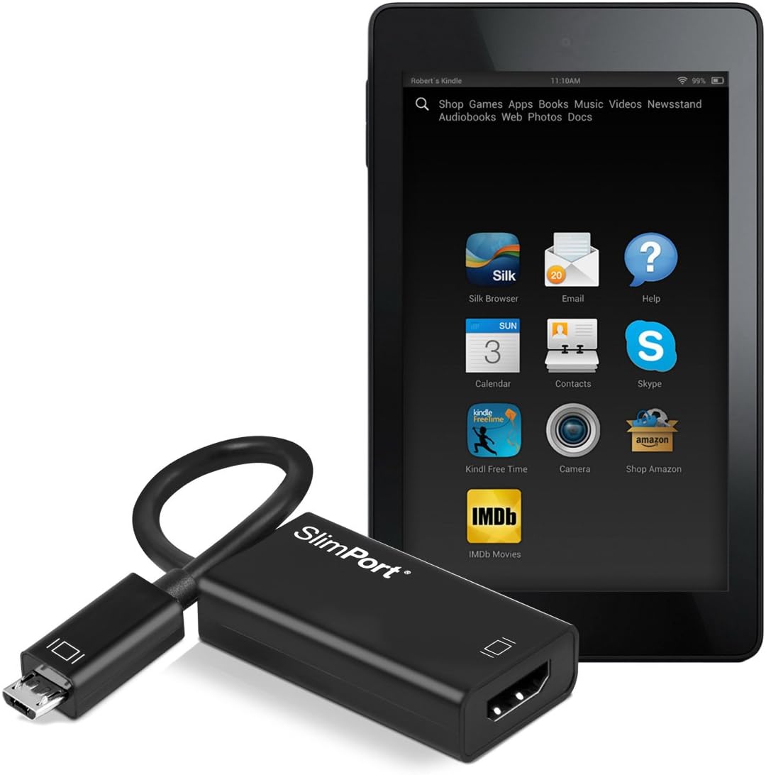 Amazon.com: kwmobile Slim Port HDMI Adaptor (Micro-USB to HDMI) for ...