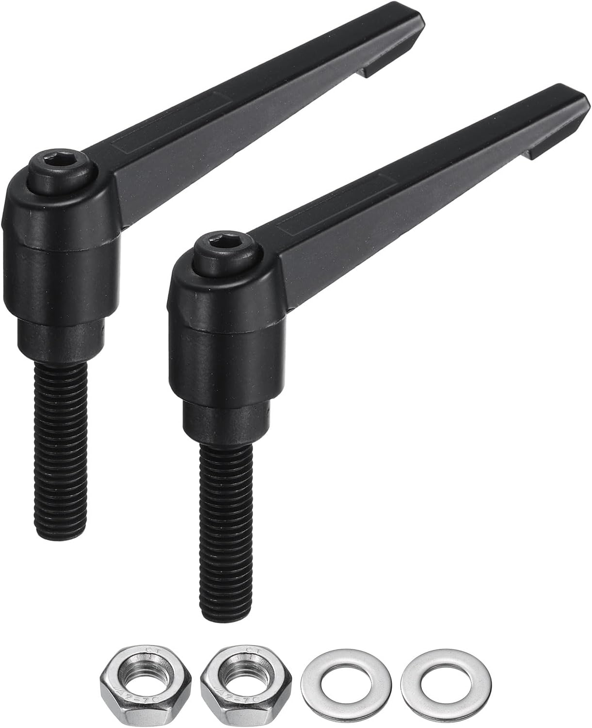 Amazon.com: uxcell 2pcs Lever Adjustable Handles M10 x 40mm Metric Male ...