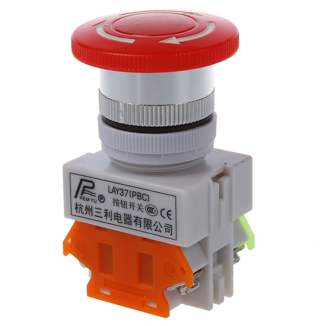 Buy uxcell 4 Screw Terminals Self Locking Contact Red Emergency Stop ...