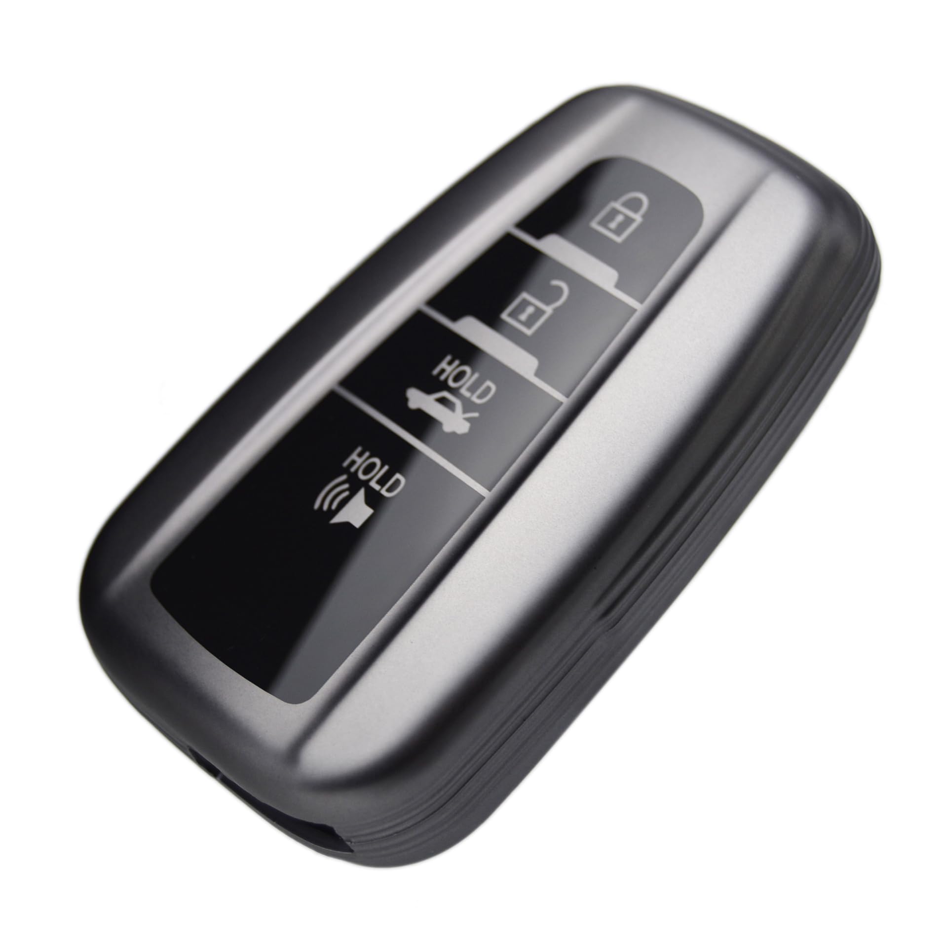 Amazon.com: Sleek Metallic Silver Black(Titanium Color) Key Fob Cover ...