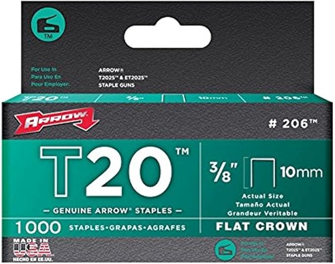 Arrow 206 3/8-Inch Genuine T20 Staples, 1,000-Pack : Amazon.ca: Tools ...