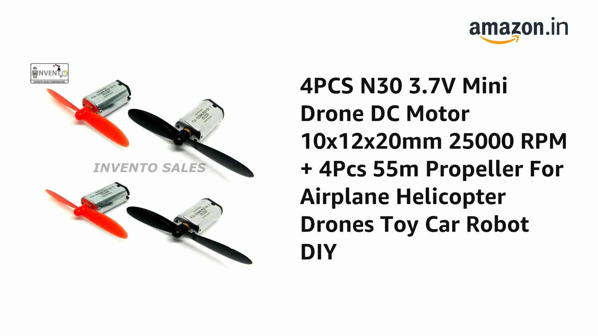 Watch 4PCS N30 3.7V Mini Drone DC Motor 10x12x20mm 25000 RPM 4Pcs 55m ...