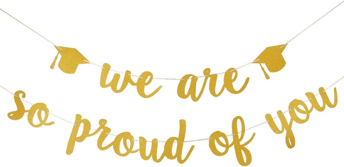Amazon.com: Graduation Decorations 2024 Banners Garland, Gold Glitter ...