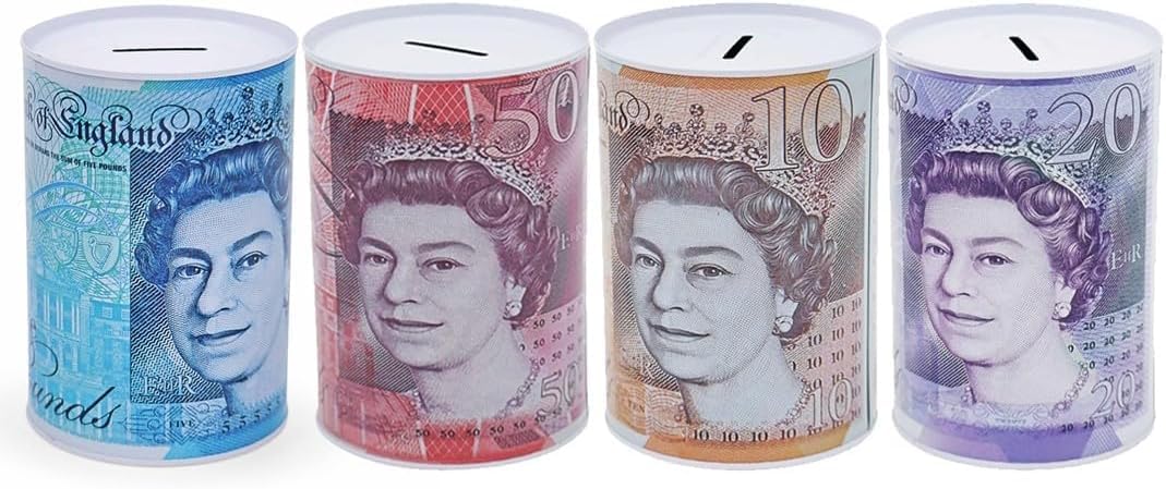 Amazon.com: MONEY BOX Tin, Tinplate, Multi-Colour, 15 x 10 x 10 cm